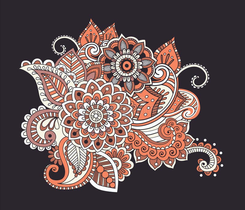 Flower Pattern Bright Abstract Wallpaper Vintage Stock Vector ...