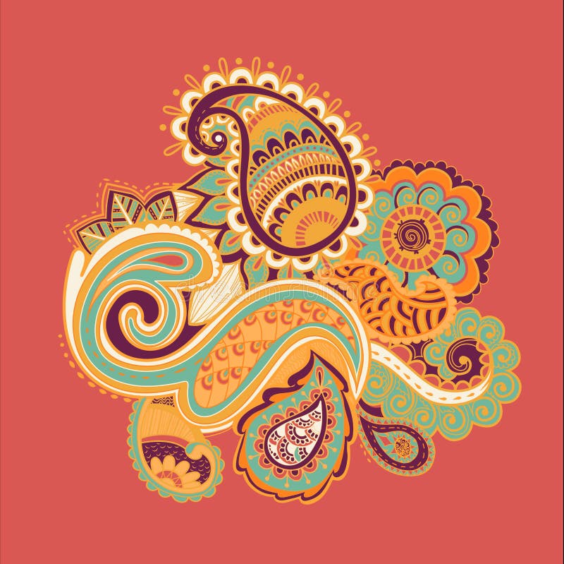 Flower Pattern Bright Abstract Wallpaper Vintage Stock Illustration ...