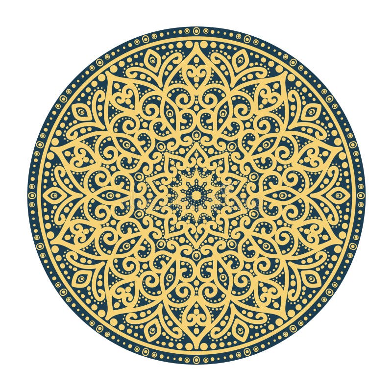 Flower pattern in a circle stock vector. Illustration of flower - 108160569