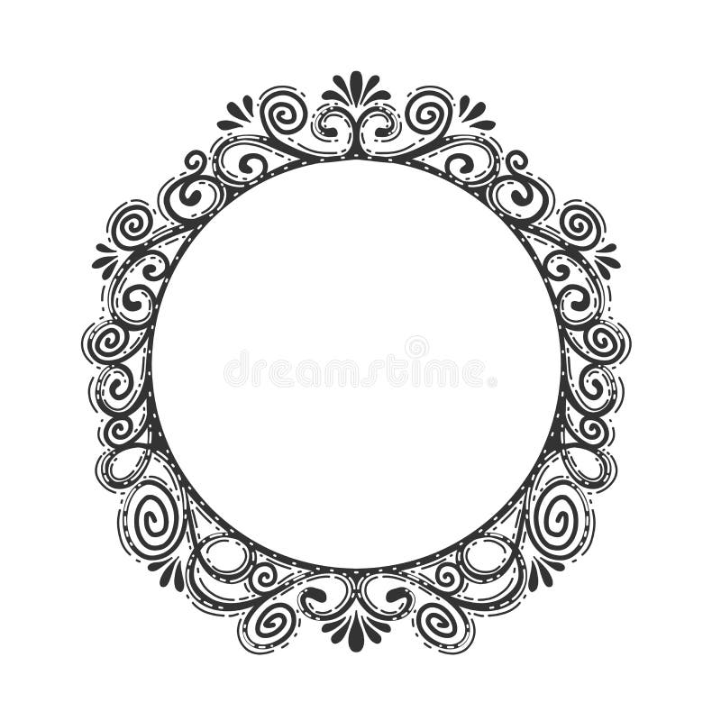 Frame of Flowers .Flower Pattern in a Circle .Retro Style Stock Vector ...