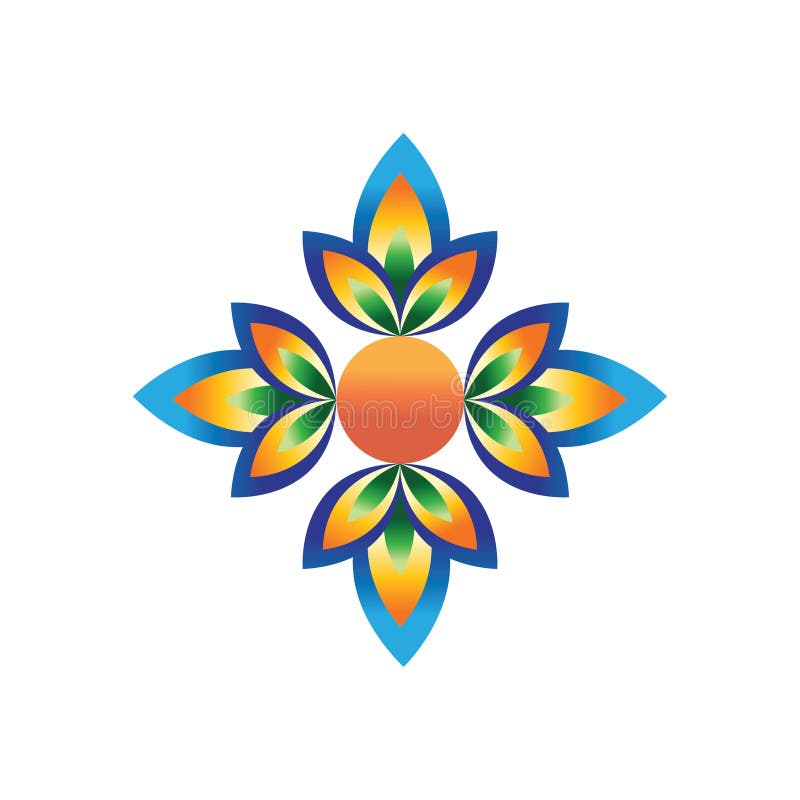 Flower Pattern Circular Mandala Design Vector Gradient Illustration Stock Vector - Illustration ...