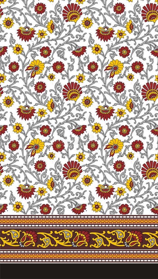 ALLOVER PATTERN DESIGN with BORDER for PRINT Stock Illustration ...