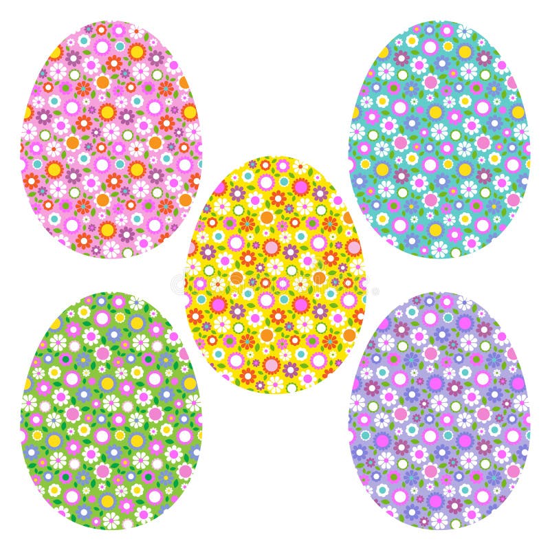 Flower pattern Easter eggs stock vector. Illustration of symbol - 88509481
