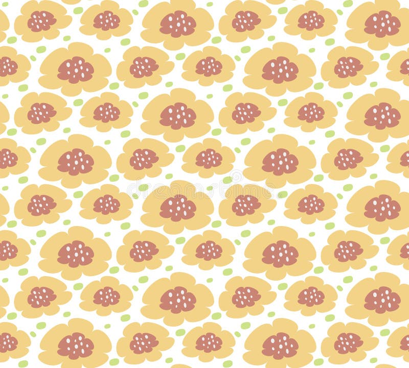 Flower Pattern Flat Plants Seamless Floral Pattern Vector Illustration ...