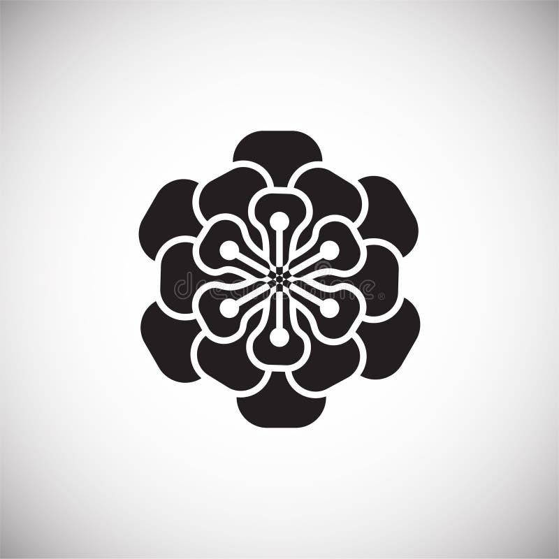 Flower Pattern Icon on Background for Graphic and Web Design. Simple ...