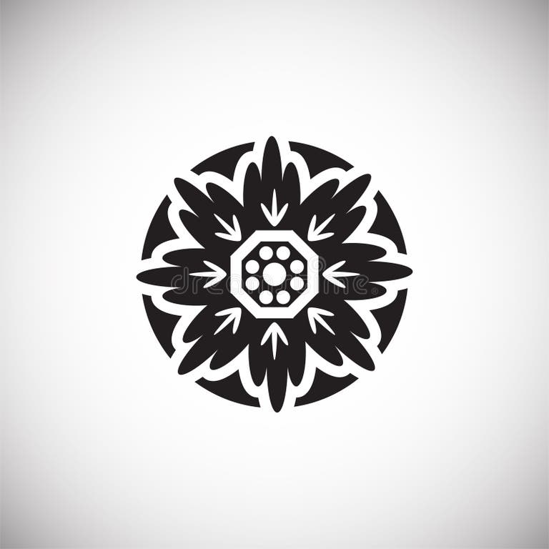 Flower Pattern Icon on Background for Graphic and Web Design. Simple ...
