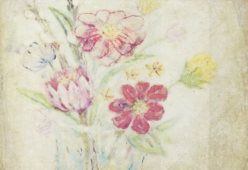 Pressed Flower Paper Background Stock Illustration - Illustration of ...