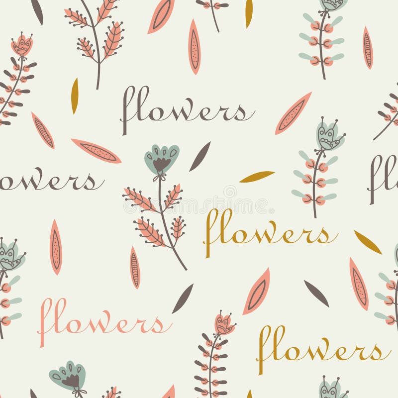 Flower Pattern Seamless Decorative Label Design Stock Vector ...