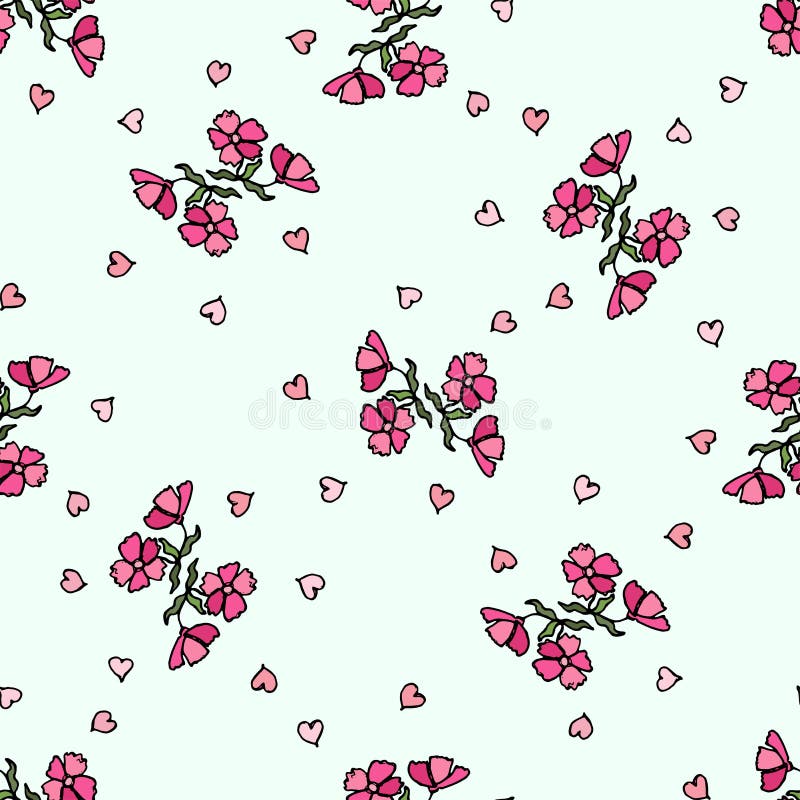 Flower Pattern of Small Flowers. Seamless Vector Texture Stock Vector ...