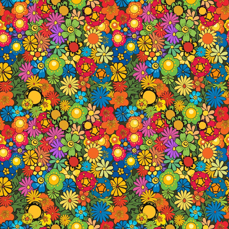 Flowers Leaves Colorful Mosaic Pattern Stock Vector - Illustration of ...