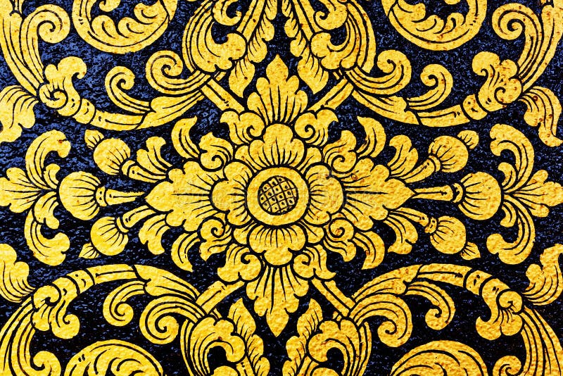 Flower Pattern in Traditional Thai Style Stock Photo - Image of ...