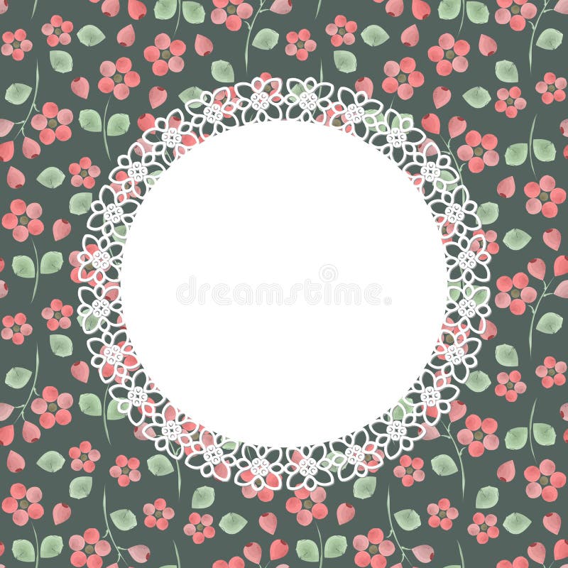 Flower Pattern with Vintage Frame Stock Vector - Illustration of vector ...