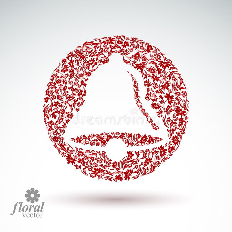 Flower-patterned Bell. Celebration Theme Stylized Floral Ve Stock ...