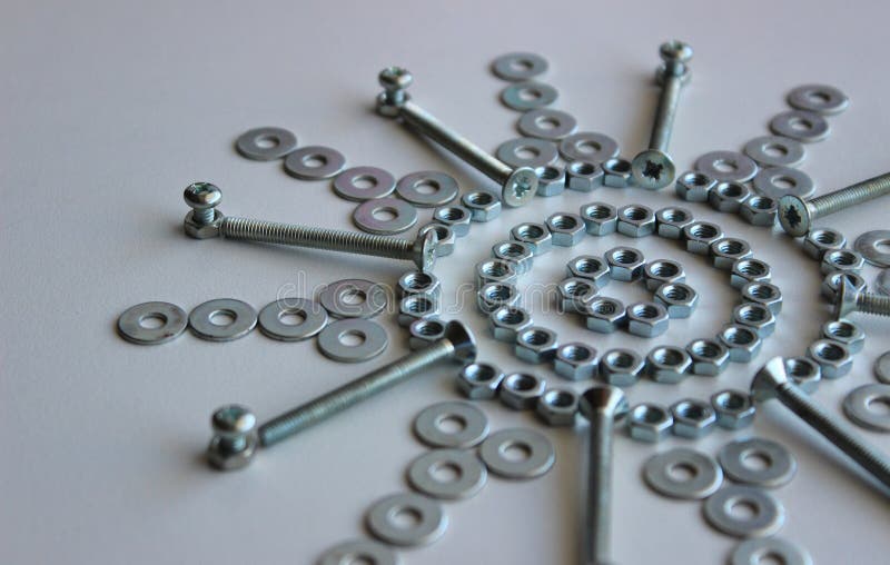 Flower Patterned Fasteners and Fixing Items Isolated on White ...