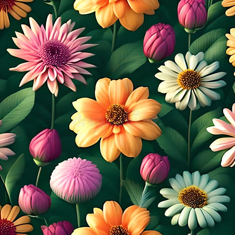 Flower patterns stock illustration. Illustration of sunflower - 272264951