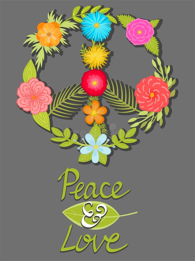 Flower peace sign stock vector. Illustration of petal - 18890530