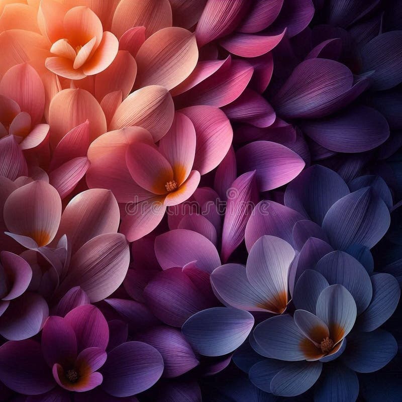 Flower Petals Image of a Symphony of Colors Side by Side. Stock ...