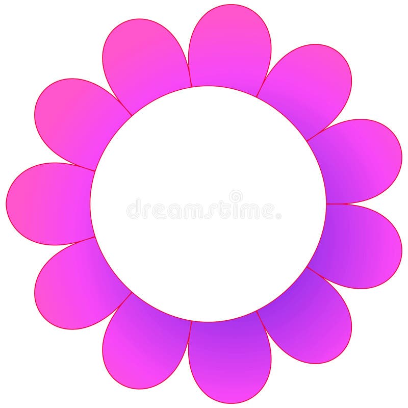 Flower Petals Pink Round Frame Stock Illustration - Illustration of ...