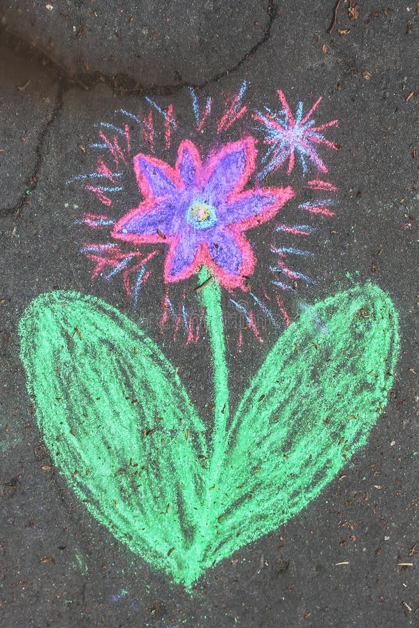 Flower piece of chalk stock image. Image of painting - 108647517