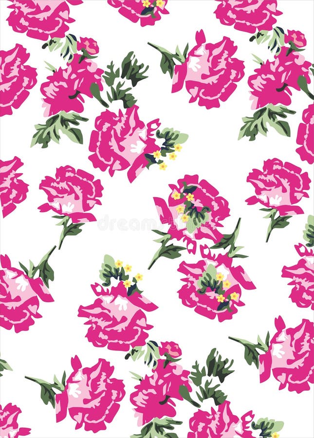 Flower Pink All Over Print Vector Art Stock Vector - Illustration of ...