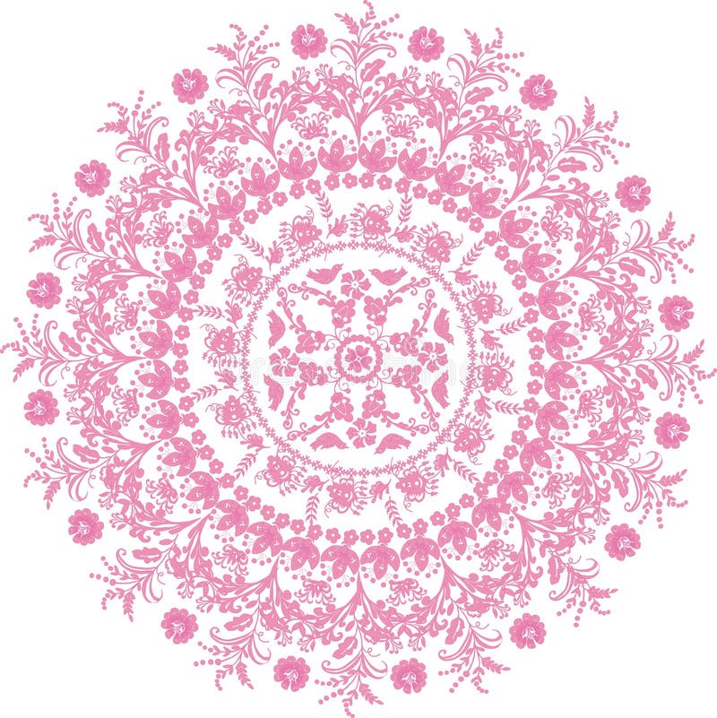 Vector Abstract Pink Circle Flower Stock Vector - Illustration of line ...