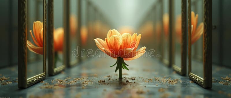 A Flower Placed between Two Facing Mirrors â€“ Creating an Infinite ...