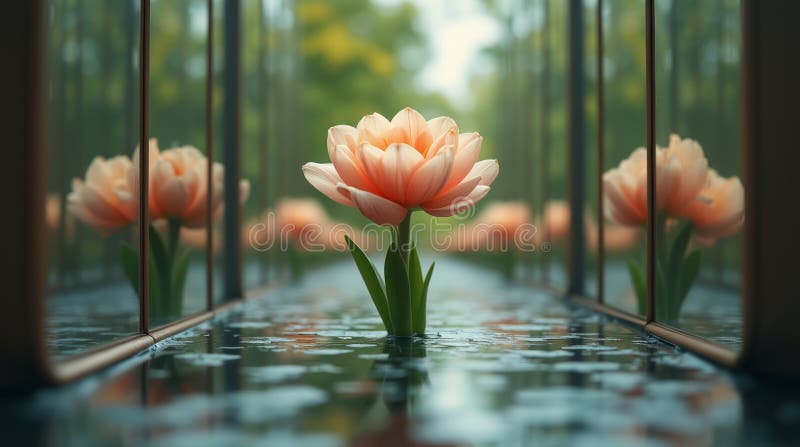 A Flower Placed between Two Facing Mirrors â€“ Creating an Infinite ...