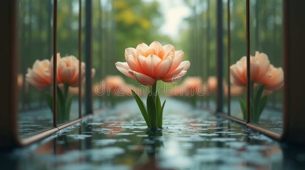 A Flower Placed between Two Facing Mirrors â€“ Creating an Infinite ...