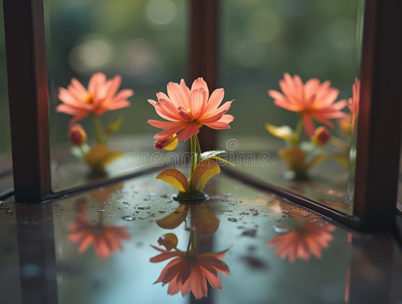 A Flower Placed between Two Facing Mirrors â€“ Creating an Infinite ...