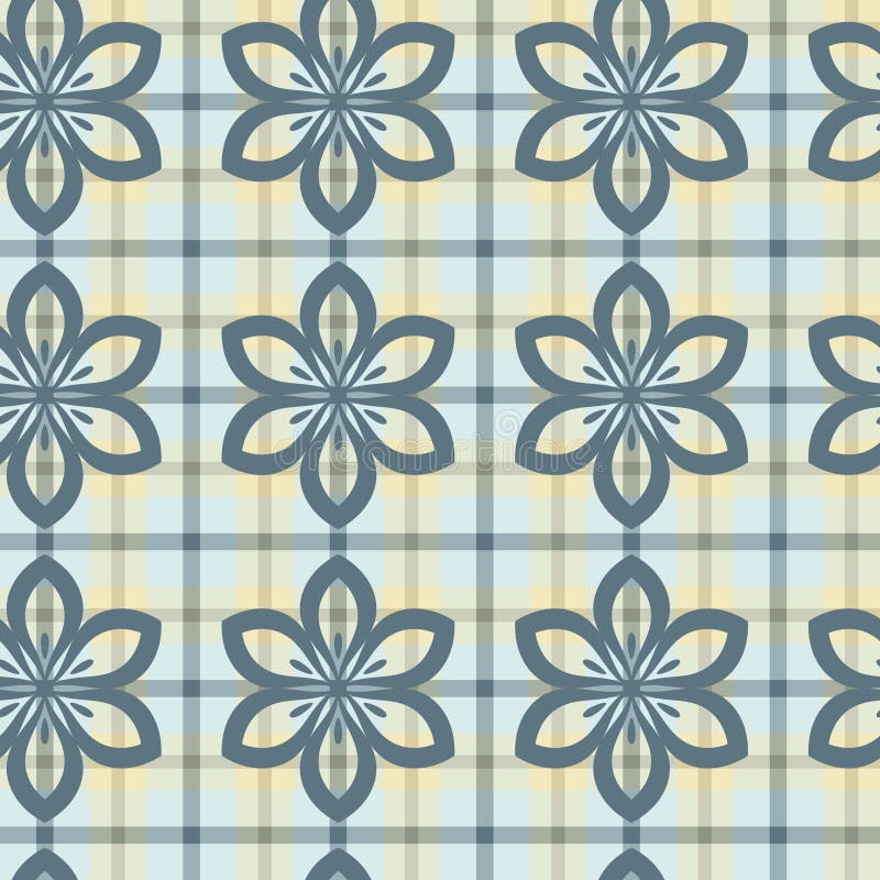 Flower plaid stock vector. Illustration of modern, colorful - 9204993