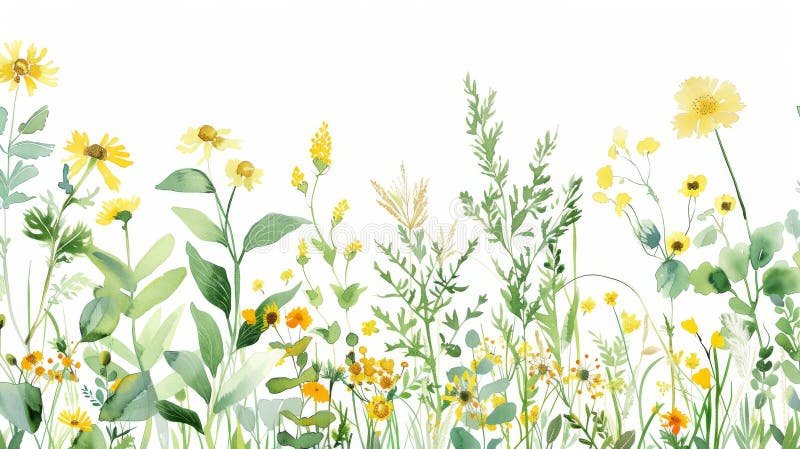 Flower and Plant Illustration Elements for Spring. Stock Image - Image ...