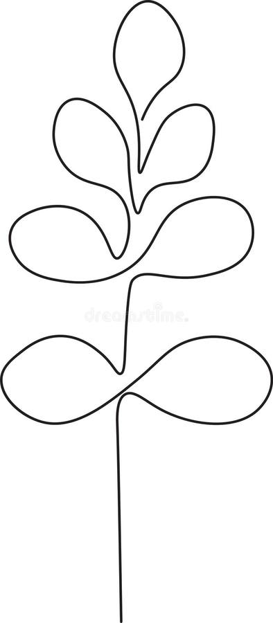 Flower Plant Outline stock vector. Illustration of vector - 309906741