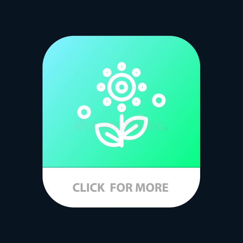 Flower, Plant, Rose, Spring Mobile App Button. Android and IOS Line ...