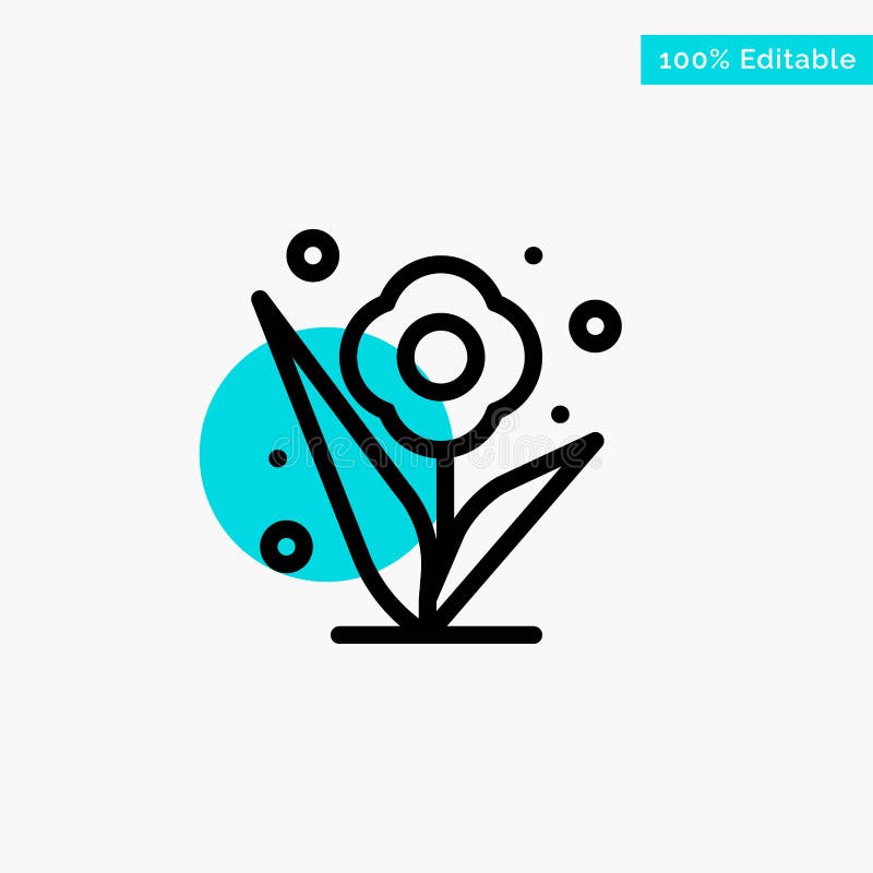 Flower, Plant, Rose, Spring Turquoise Highlight Circle Point Vector ...