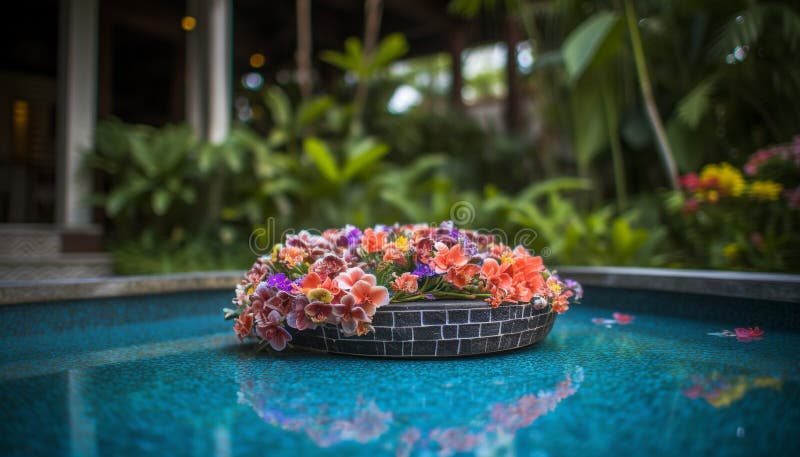 Flower in the Pool Flowers in the Pool Stock Illustration ...