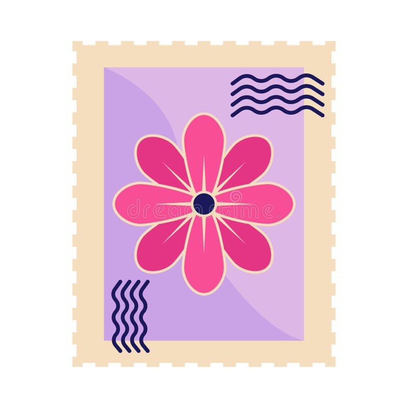 Flower postage stamp stock vector. Illustration of postcard - 357587363