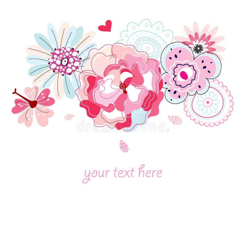 Flower Postcard stock vector. Illustration of bright - 15846451