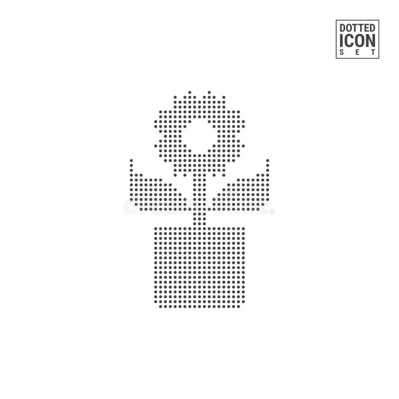 Flower in a Pot Dot Pattern Icon. Plant Dotted Icon Isolated on White ...