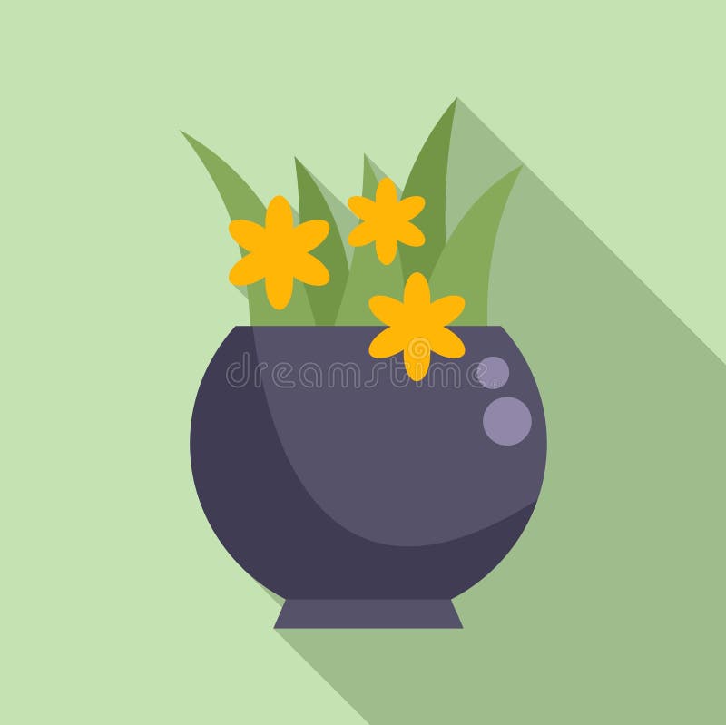 Flower Pot Icon Flat Vector. Home Indoor Stock Vector - Illustration of ...