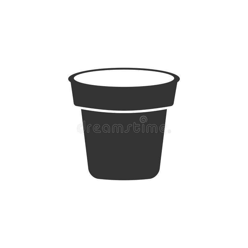 Flower pot icon isolated stock vector. Illustration of grow - 177954534