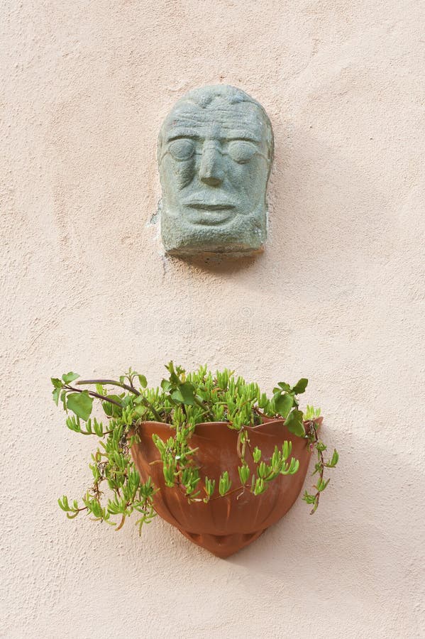 Flower Pot and Mask Decoration Stock Image - Image of exterior, scent ...