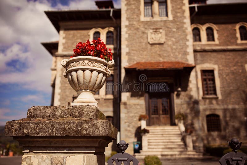 Flower Pot Near Big Castle Stock Photos - Free & Royalty-Free Stock ...