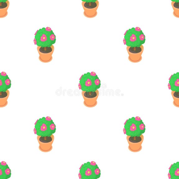 Flower Pot Pattern Seamless Vector Stock Vector - Illustration of ...