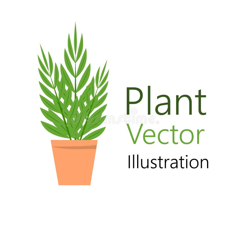 Flower pot with plant stock vector. Illustration of home - 103384644