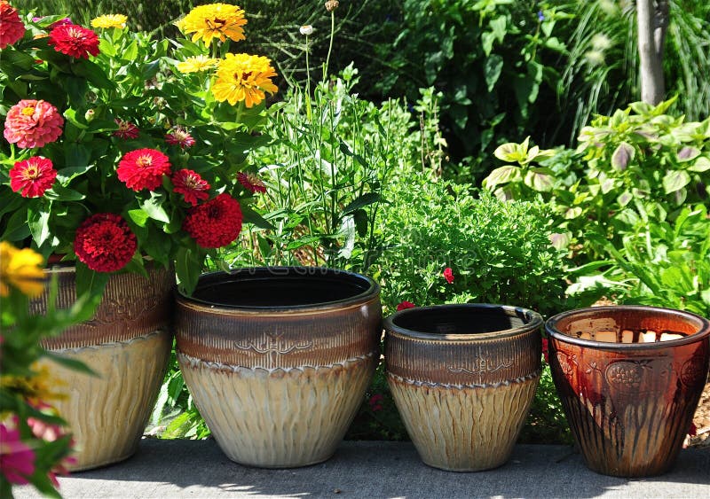 Flower Pots stock photo. Image of pots, landscape, garden - 19843496