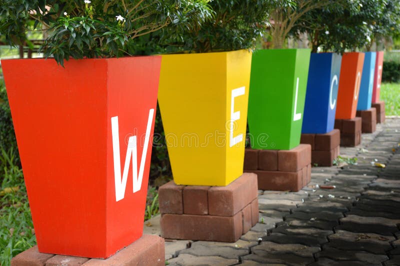 Flower pots stock image. Image of flora, central, giant - 44701709