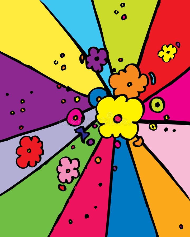 Psychedelic Flower Power Doodles Vector Set Stock Vector - Illustration ...