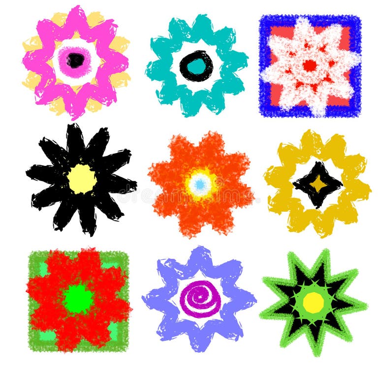 Flower Nine Petals Stock Illustrations – 103 Flower Nine Petals Stock ...