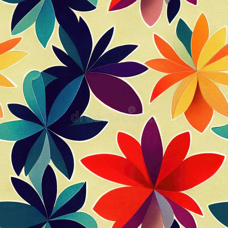 Flower Power Rainbow Colors Pattern for Scrapbooking and Posters. Stock ...
