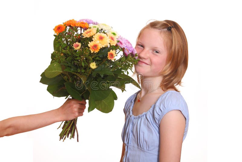 Flower present stock photo. Image of copy, girl, flower - 19675274